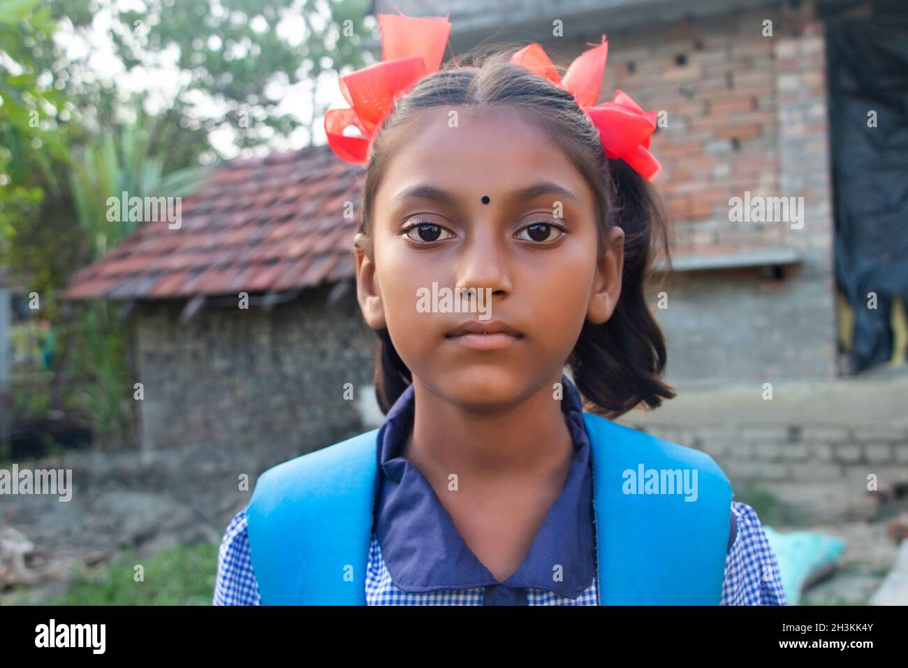 indian village government school girls operating laptop computer system ...