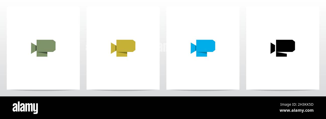 Folded Shape Camera Formed Letter Logo Design P Stock Vector Image ...