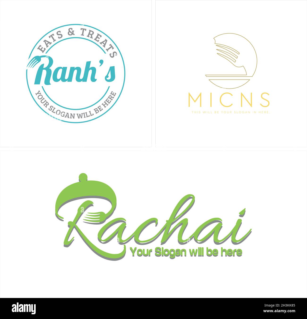 Modern restaurant symbol icon fork serving dish logo design Stock ...