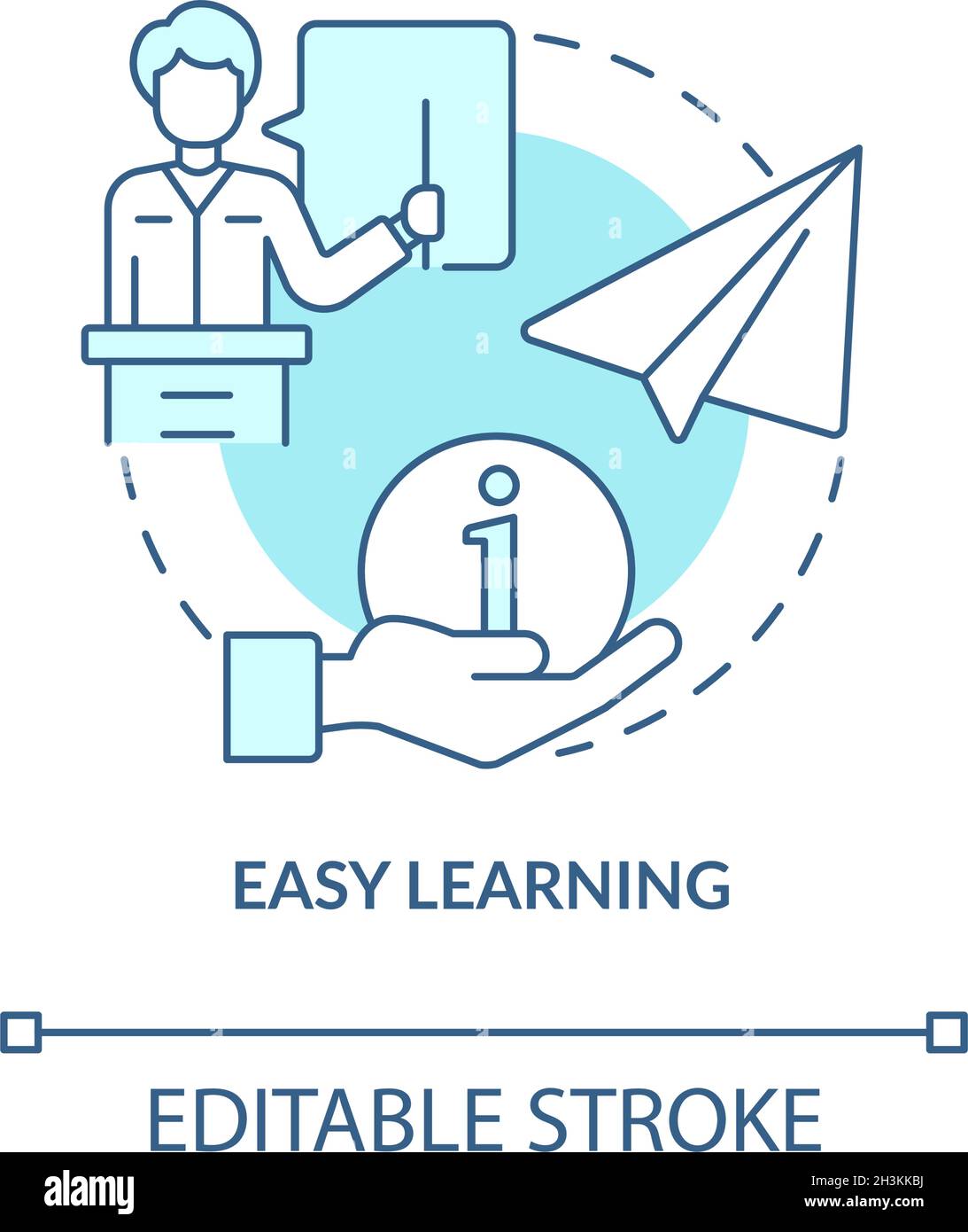 Easy learning blue concept icon Stock Vector Image & Art - Alamy