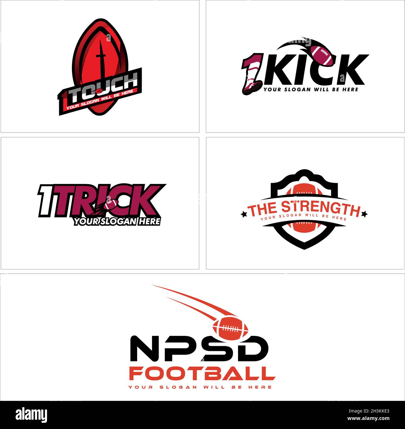 Modern football rugby sport logo design Stock Vector Image & Art - Alamy