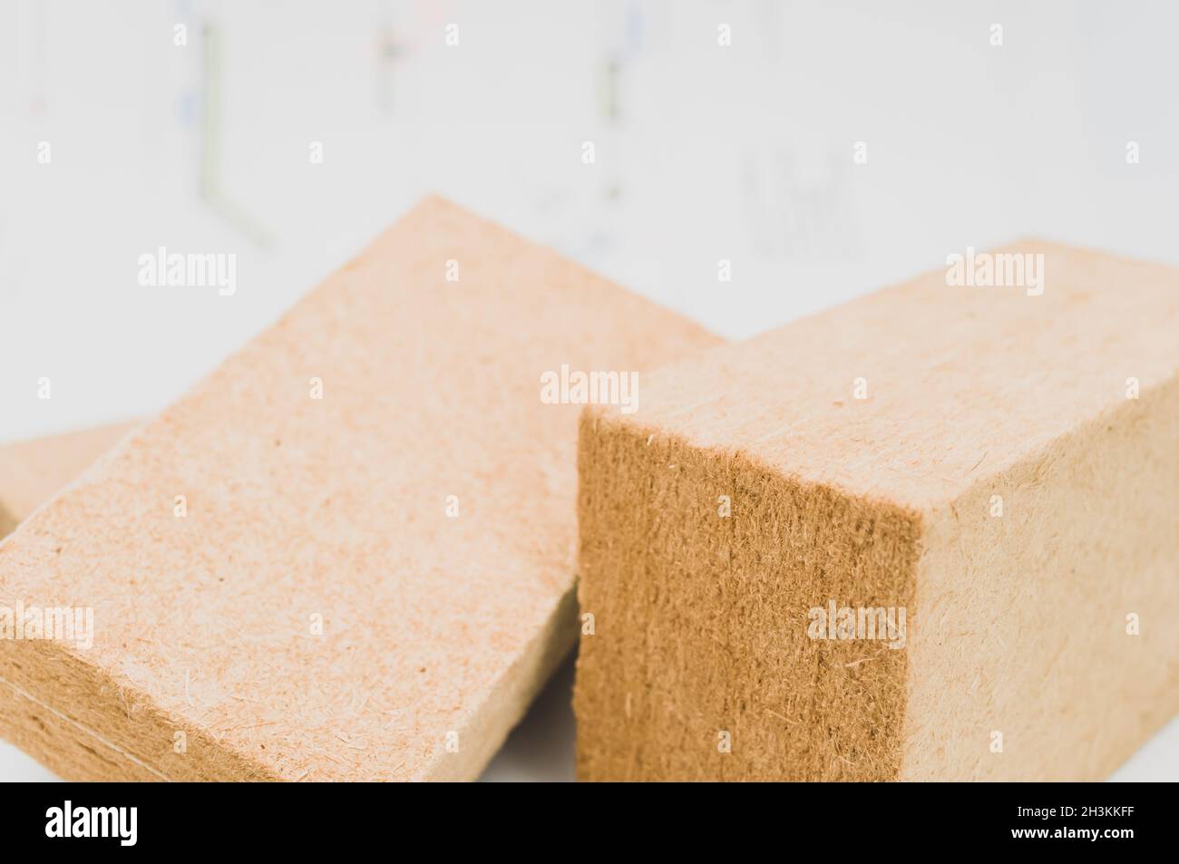 COMO, ITALY - Oct 28, 2021: ecologic natural materials for buildings ...