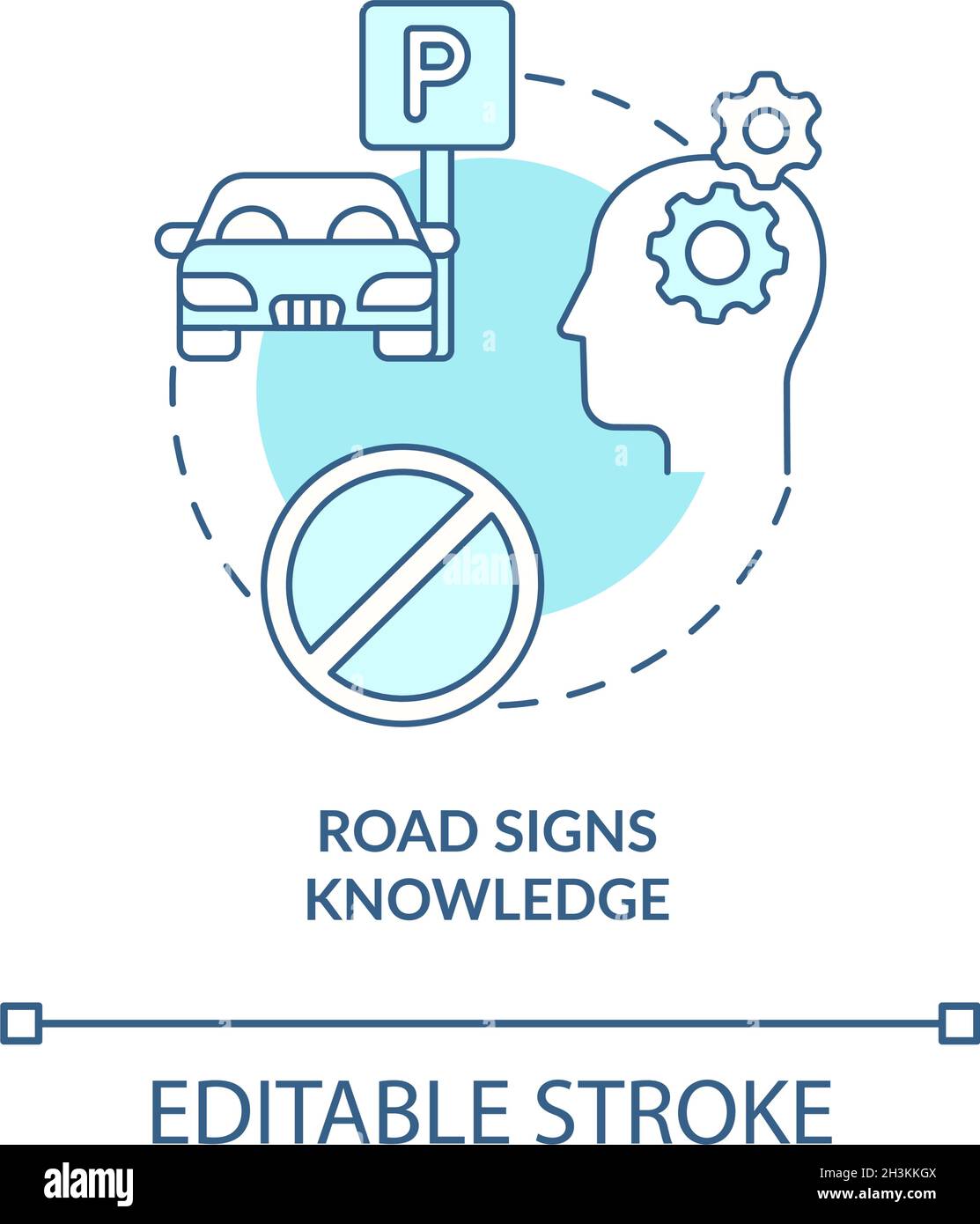 Road signs knowledge blue concept icon Stock Vector Image & Art - Alamy