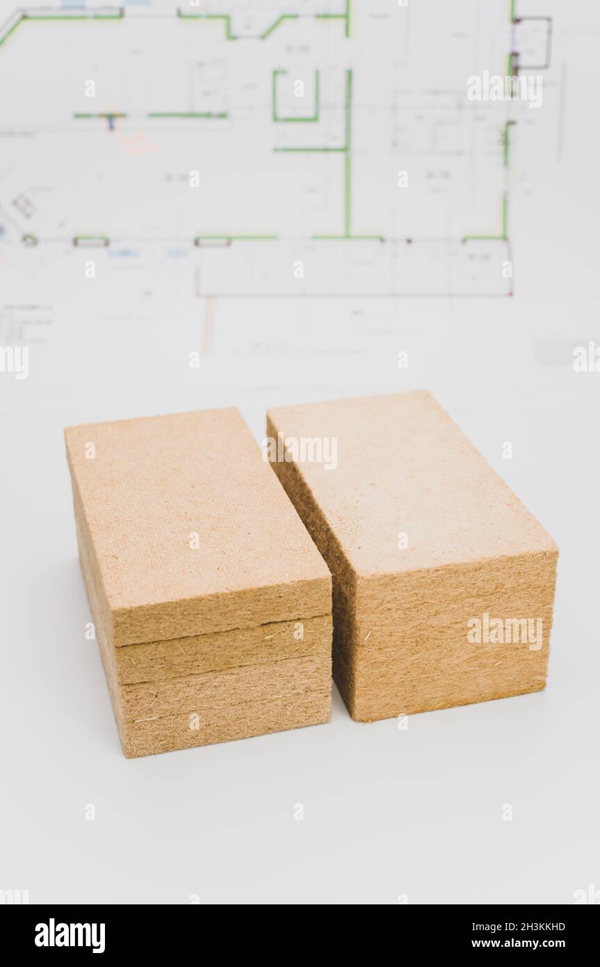 COMO, ITALY - Oct 28, 2021: ecologic natural materials for buildings ...