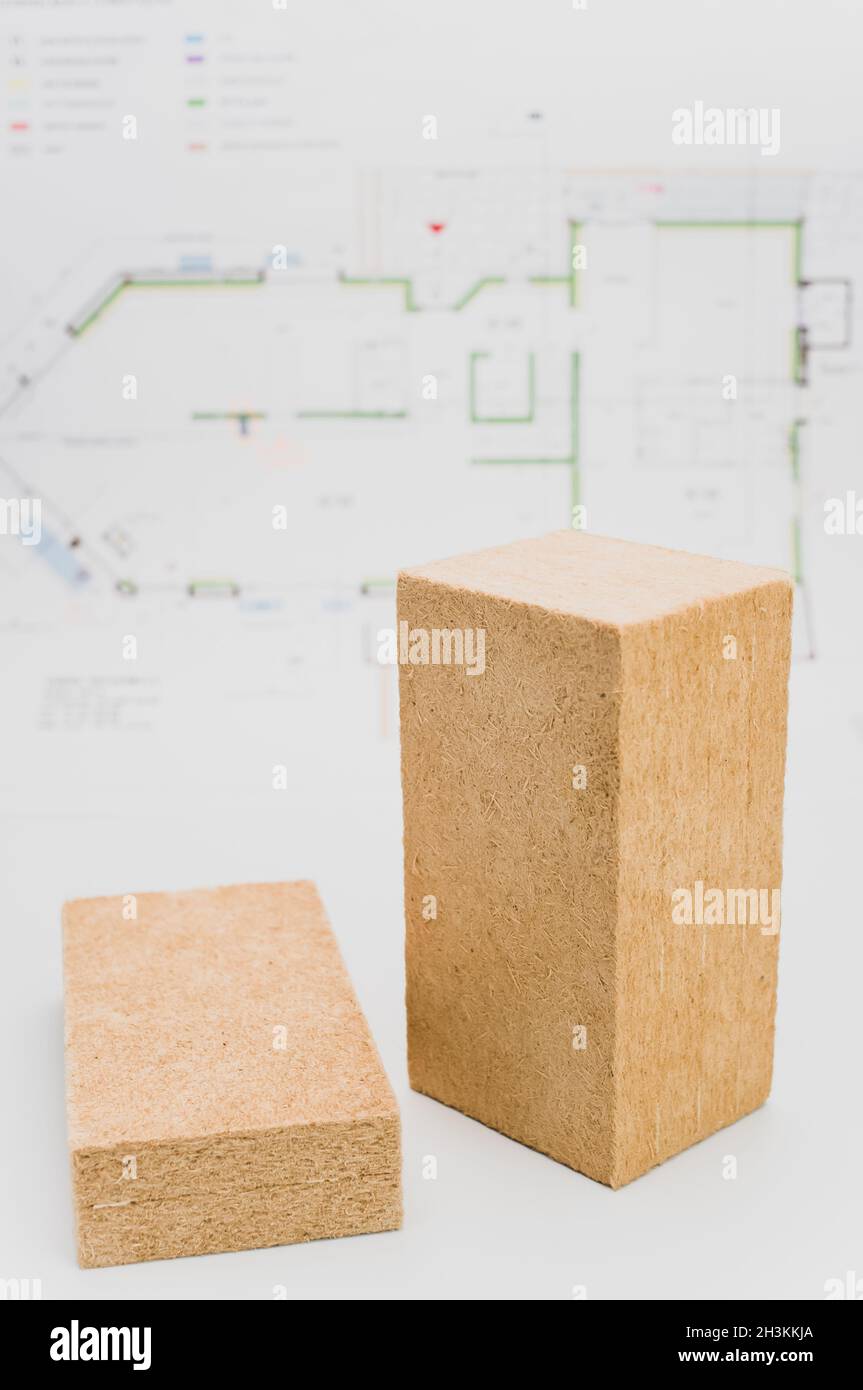 COMO, ITALY - Oct 28, 2021: ecologic natural materials for buildings ...