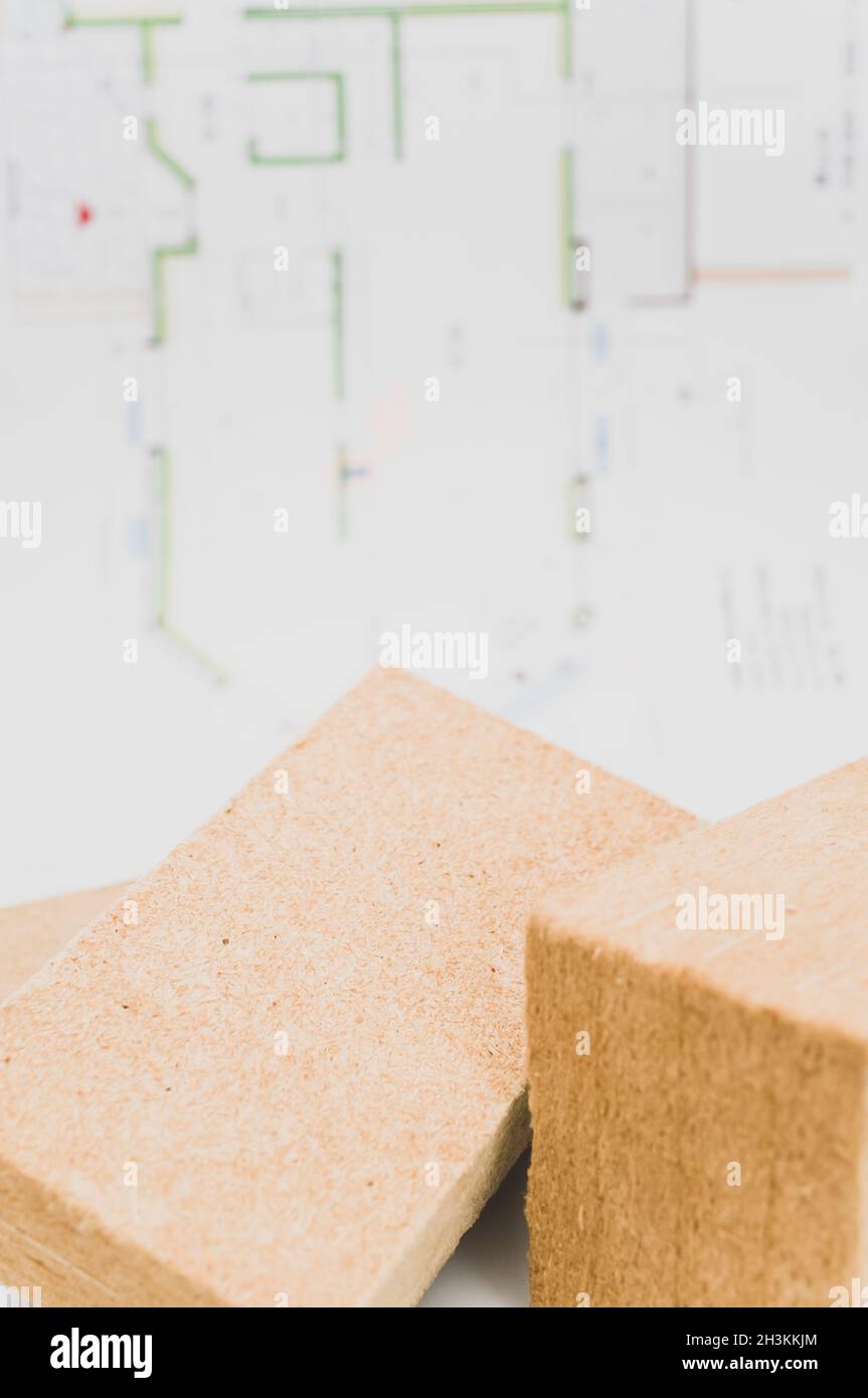 COMO, ITALY - Oct 28, 2021: ecologic natural materials for buildings ...