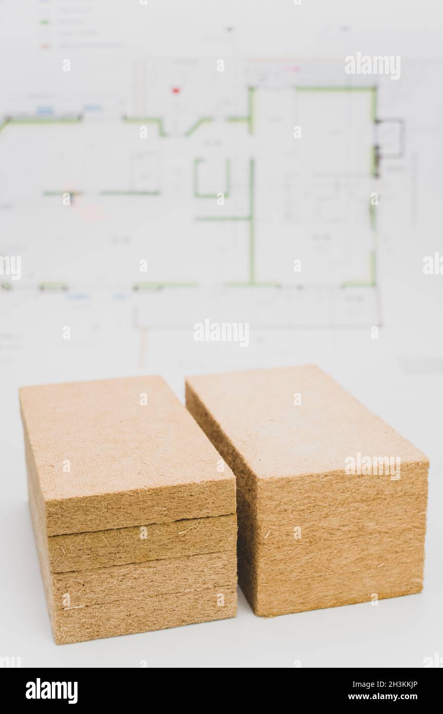 COMO, ITALY - Oct 28, 2021: ecologic natural materials for buildings ...