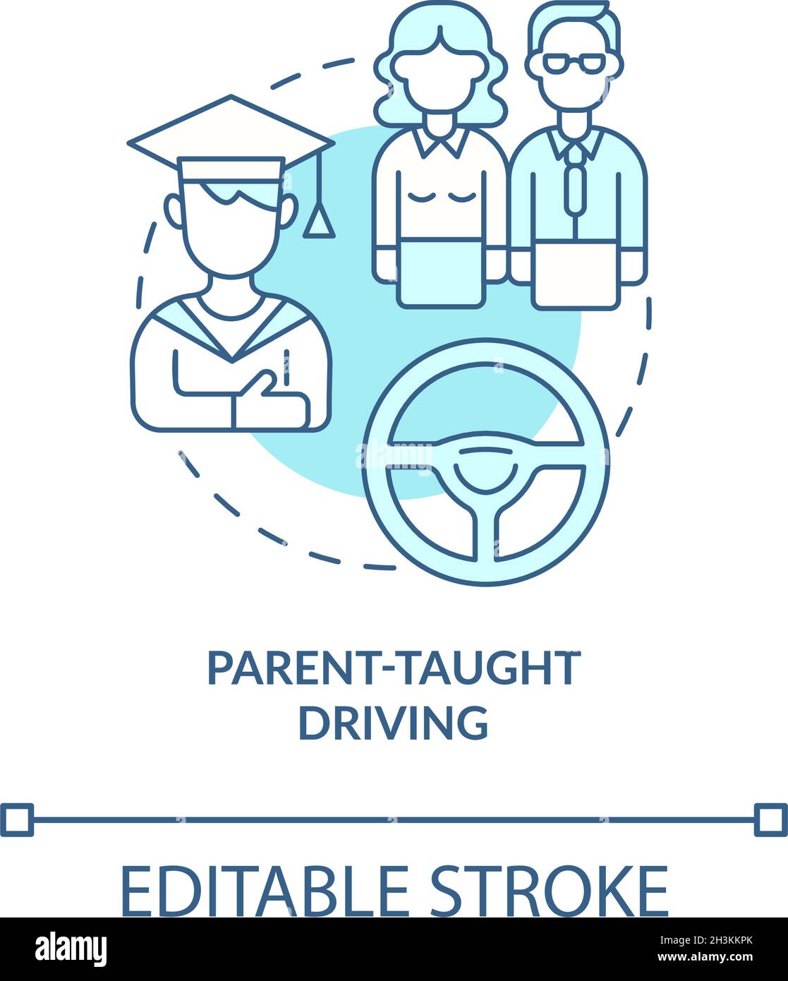 Parent taught driving blue concept icon Stock Vector Image & Art - Alamy