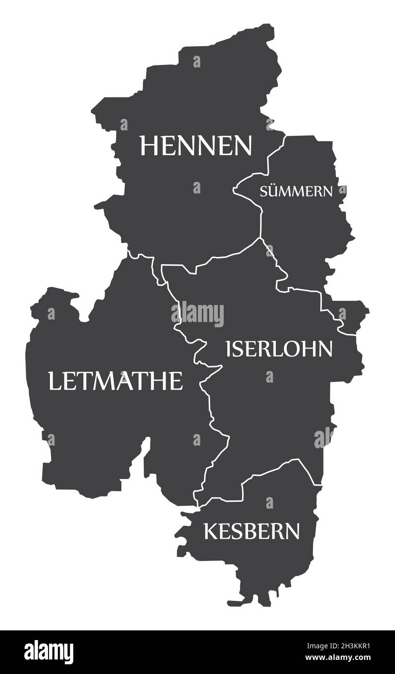 Iserlohn City Map Germany DE labelled black illustration Stock Vector ...