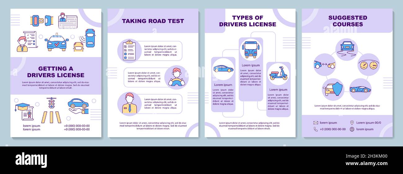 Driving school brochure template Stock Vector Image & Art - Alamy