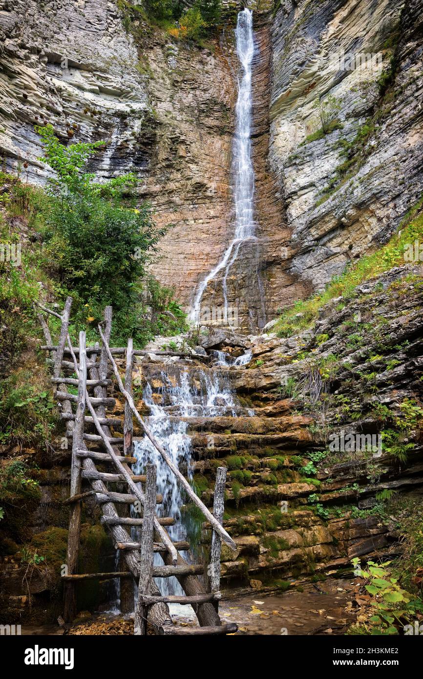 Nokhchi-Keloi waterfall is one of the highest and most picturesque ...