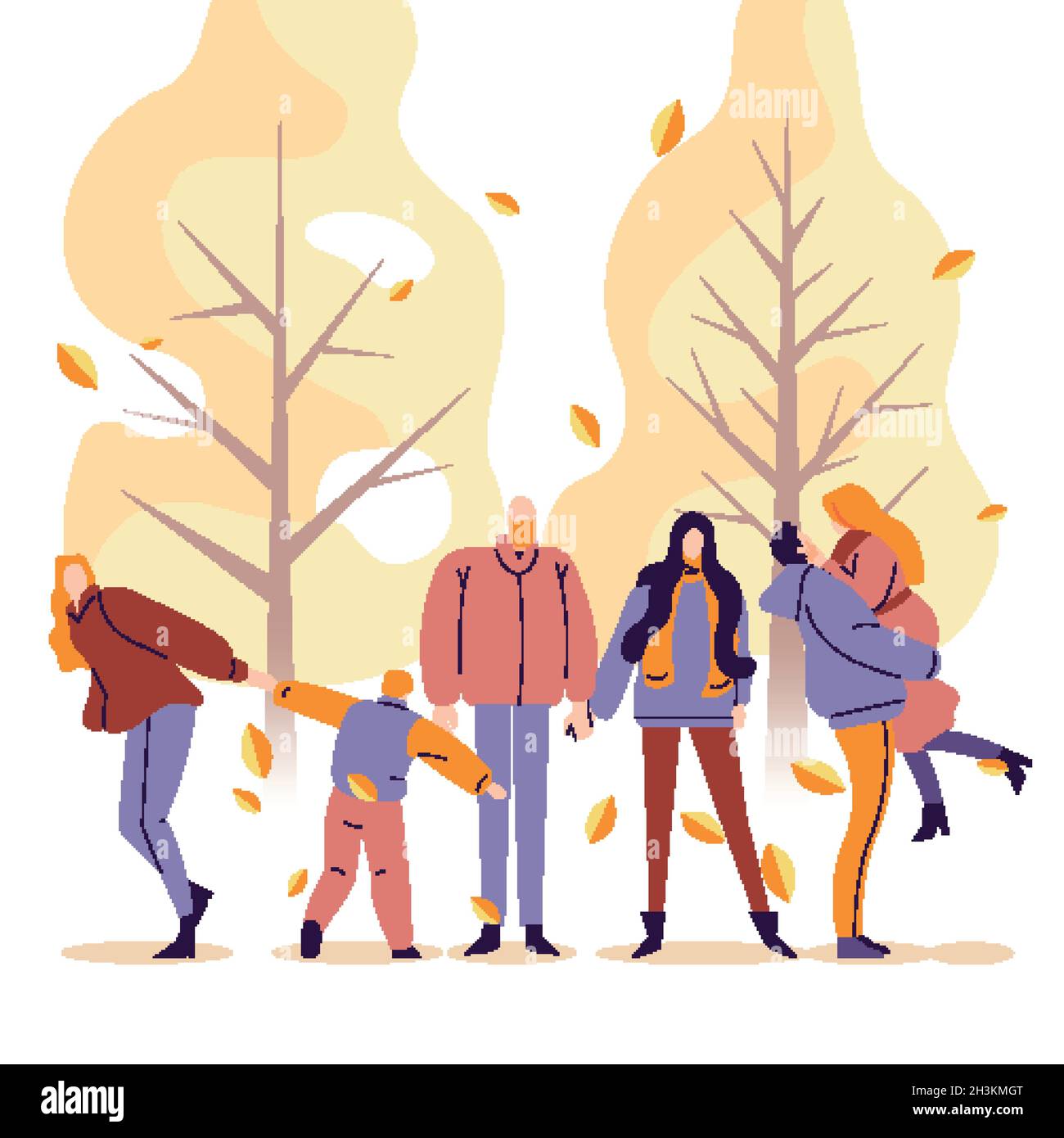 people autumn park vector design illustration Stock Vector Image & Art ...