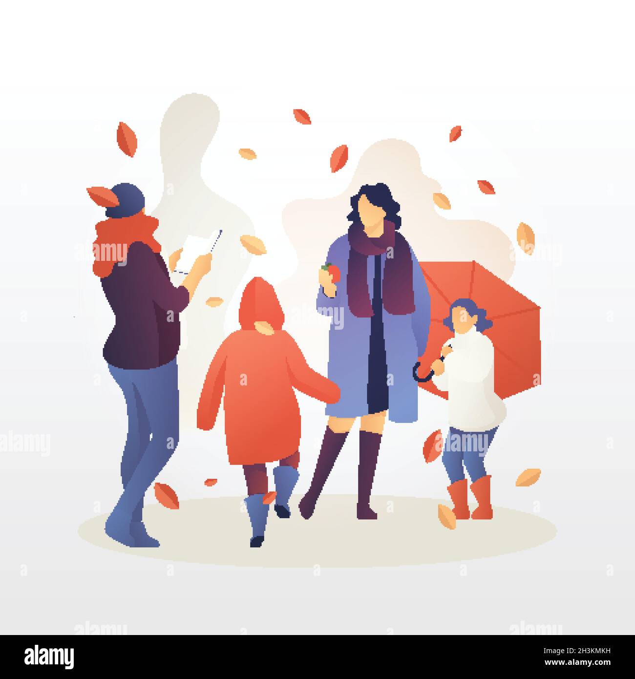 people autumn park vector design illustration Stock Vector Image & Art ...