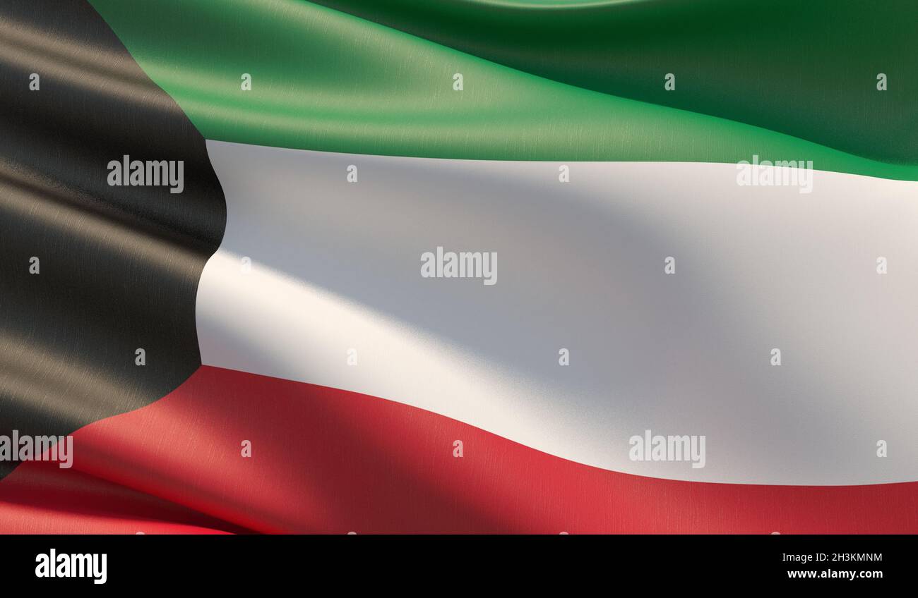 Kuwait 3d flag hi-res stock photography and images - Alamy