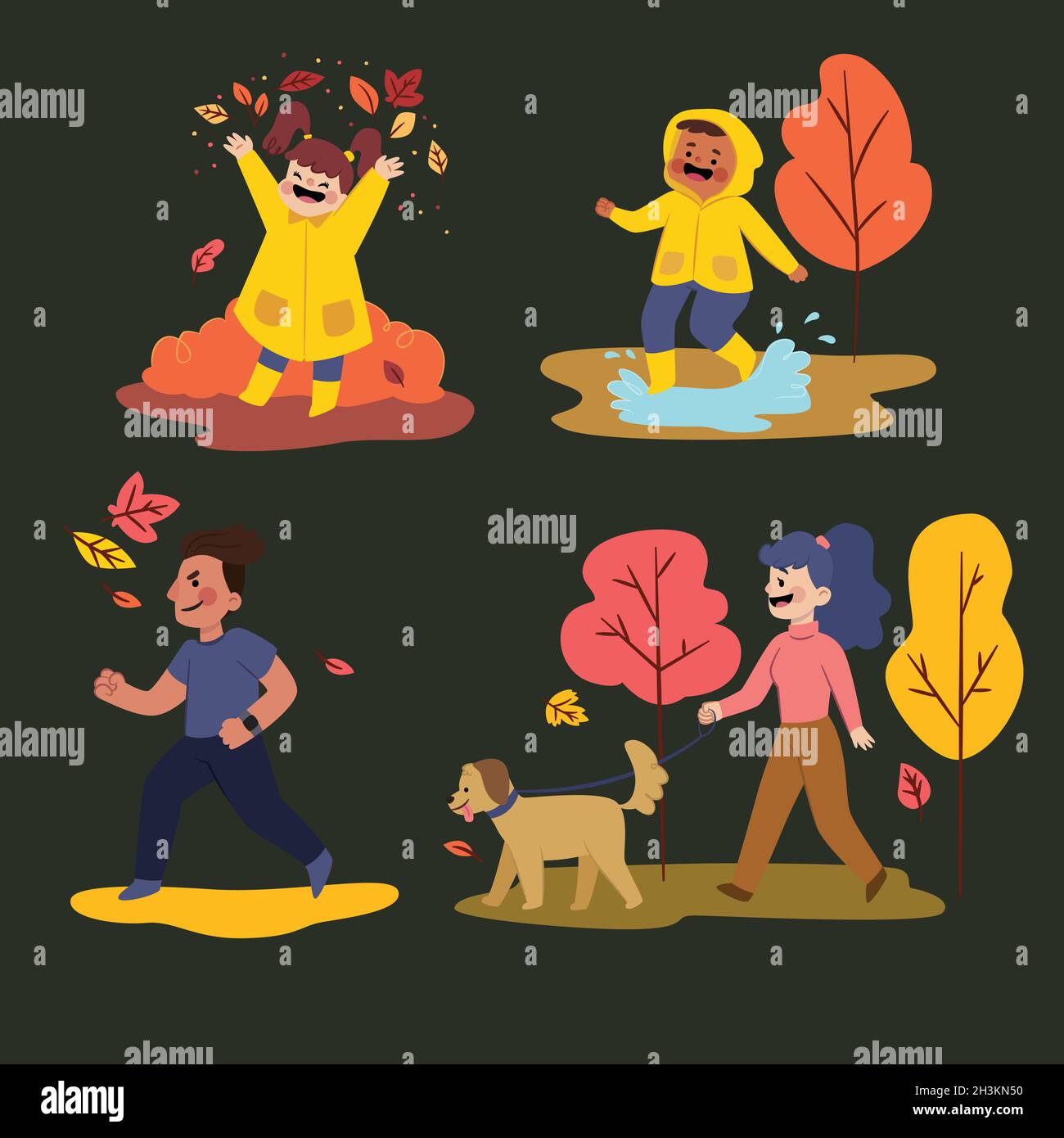 people autumn park vector design illustration Stock Vector Image & Art ...