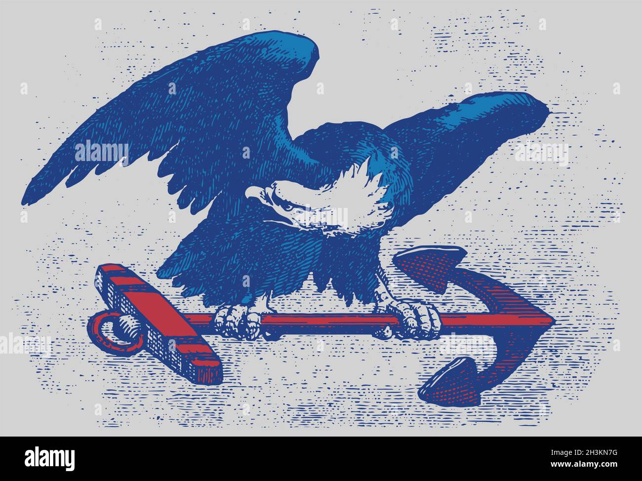 Navy Eagle Holding Anchor