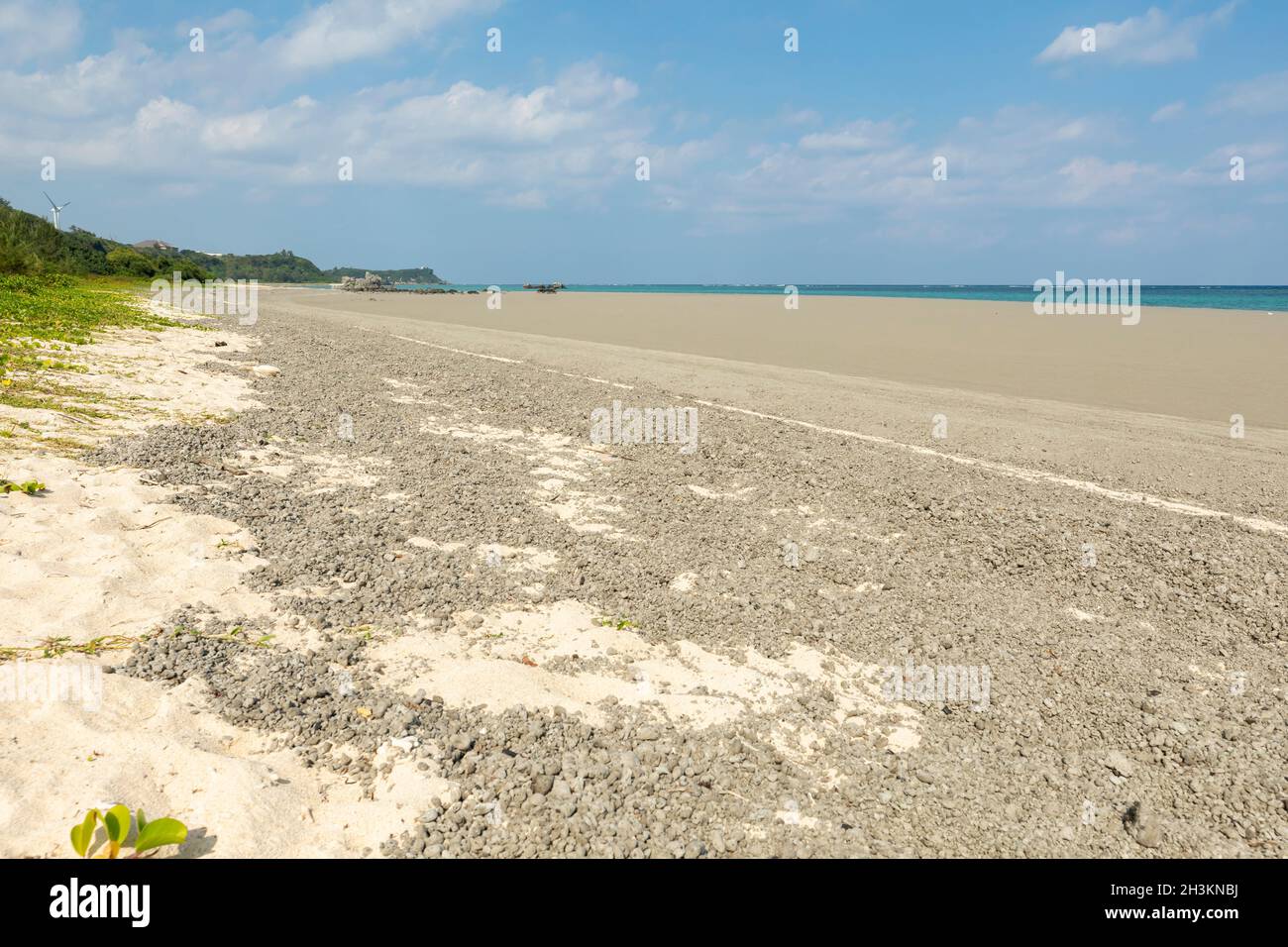 Uppama Beach is seen covered massive amount of pumice stones apparently ...