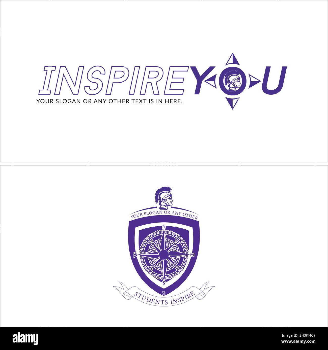 Set of compass troops soldier head badge logo design Stock Vector Image ...