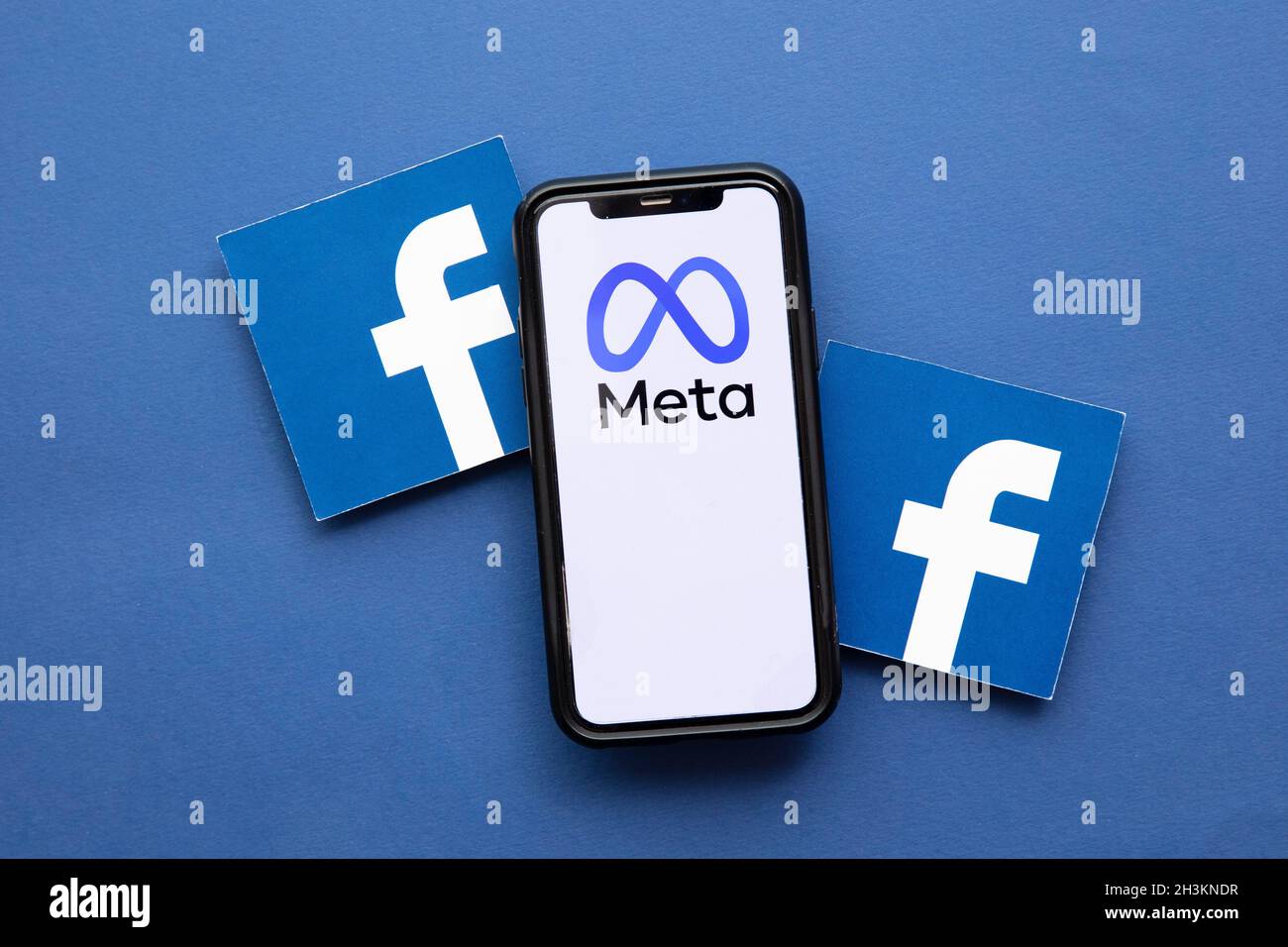 LONDON, UK - October 2021: Facebook social media company changes its ...