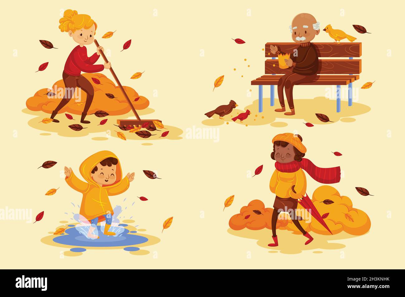 people autumn park vector design illustration Stock Vector Image & Art ...