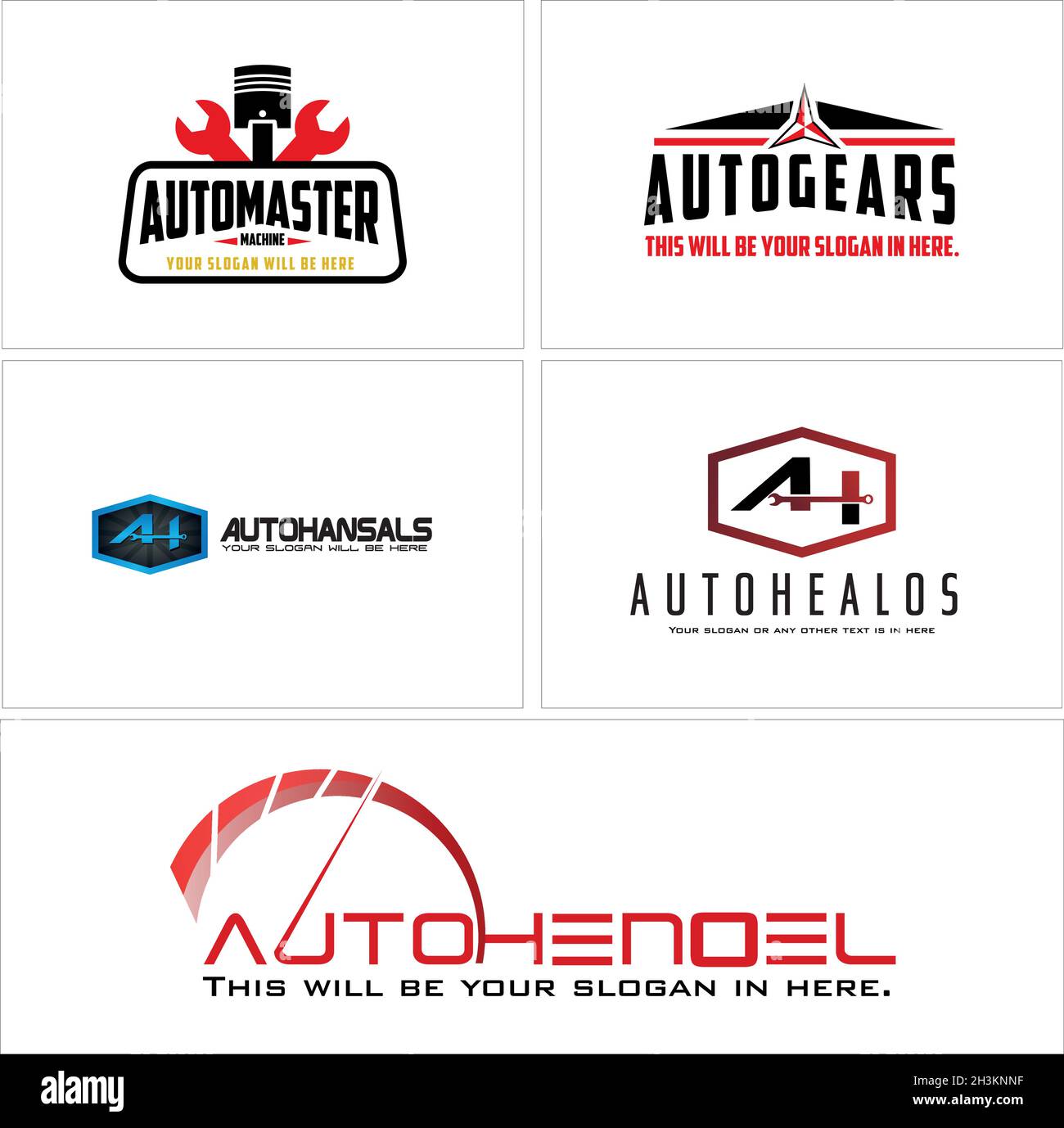 Modern automotive repair workshop wrench speedometer logo design Stock ...