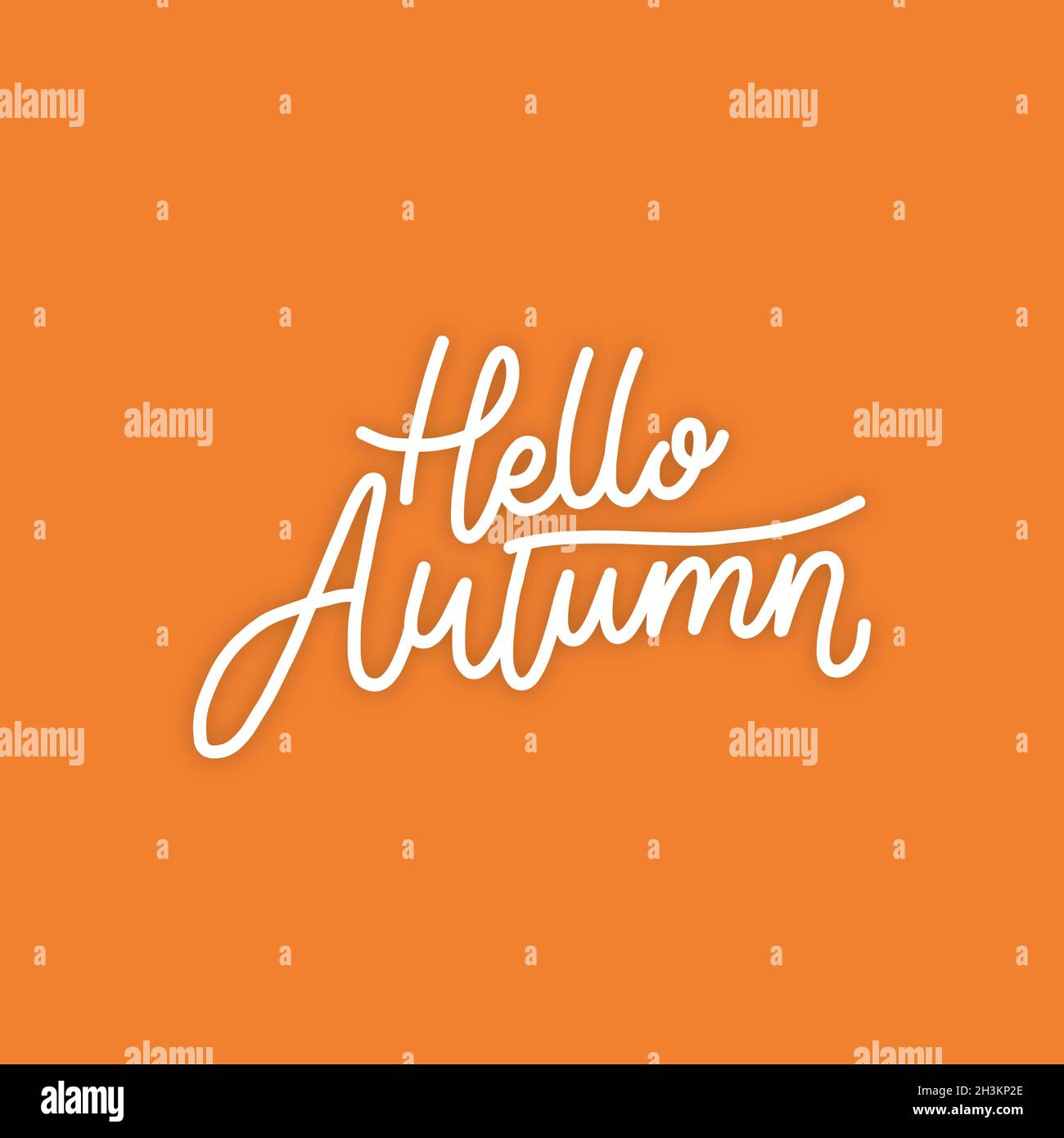 hello autumn lettering background with photo vector design illustration ...