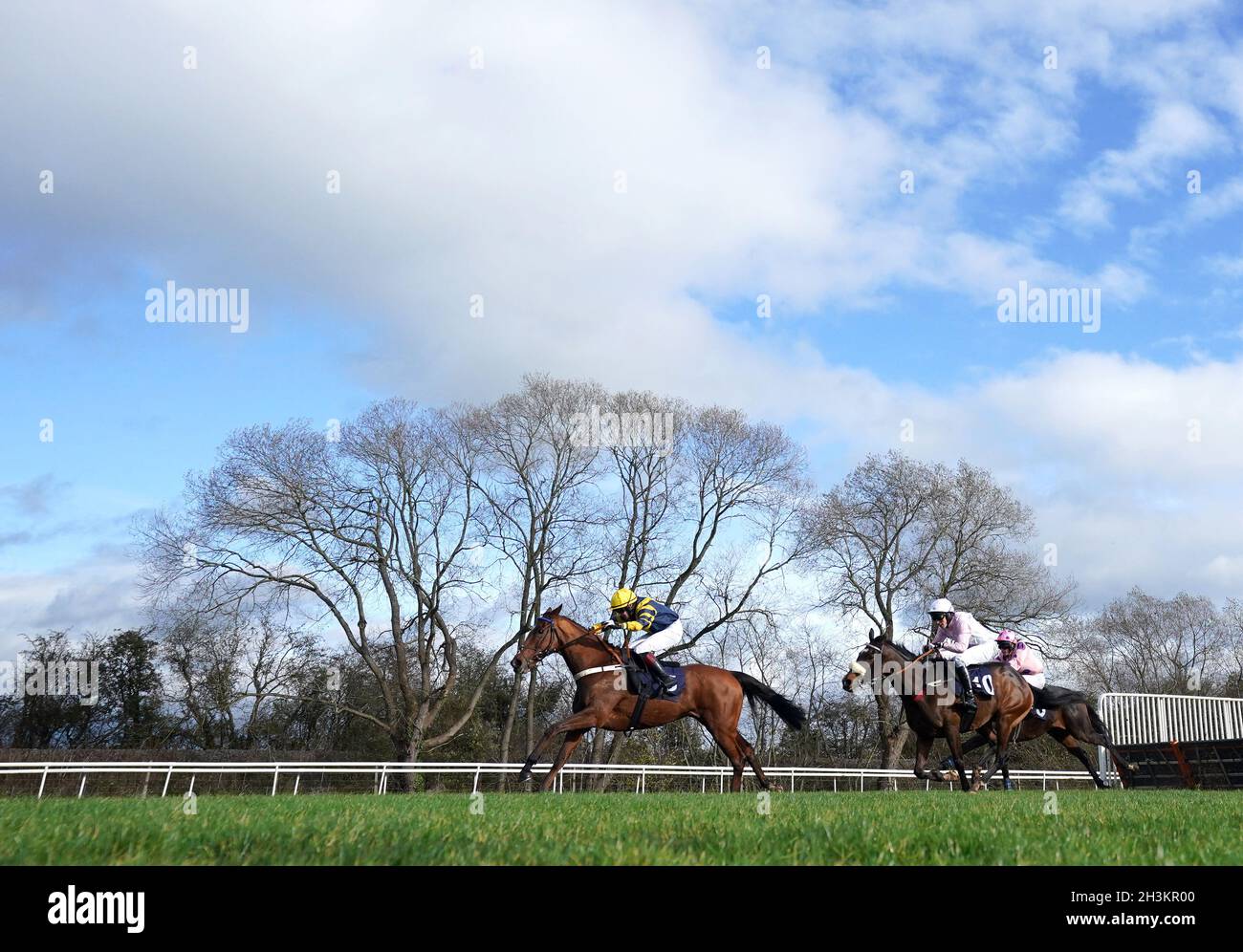 Patrick Cowley riding Ten Past Midnight (second left) overtakes Peter ...