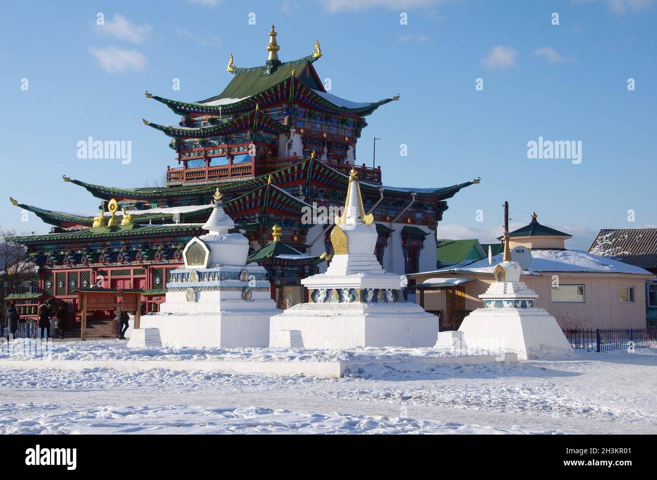 Buddhist monastery in winter in Siberia, Russia Stock Photo - Alamy