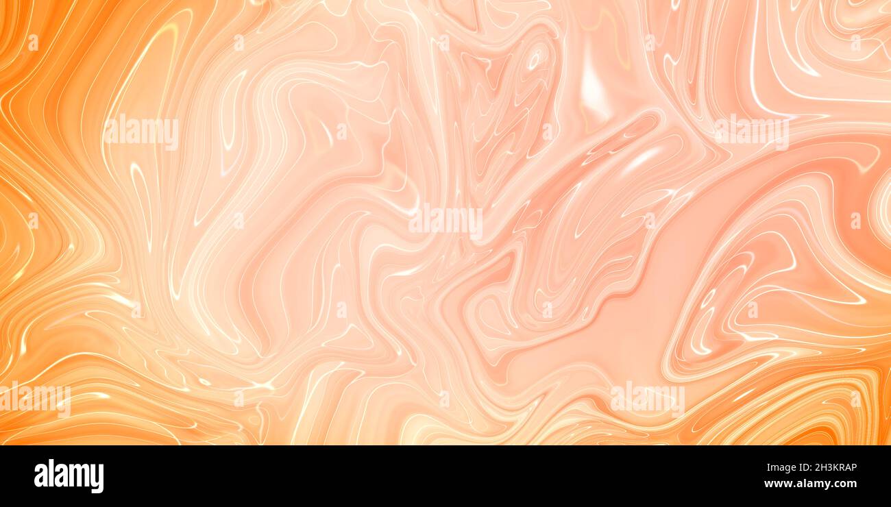 Abstract orange paint background. Acrylic texture with marble pattern ...