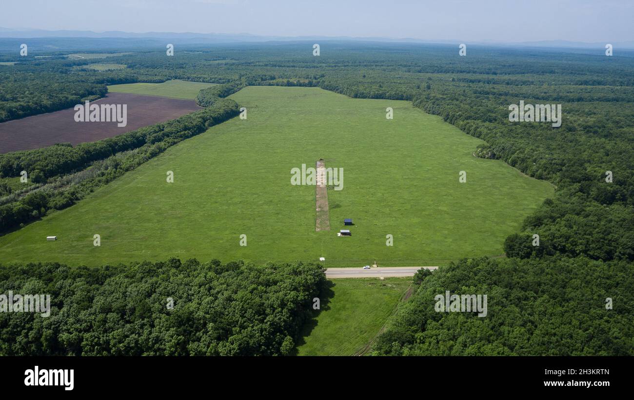 Aerial landscape forest field russia hi-res stock photography and ...