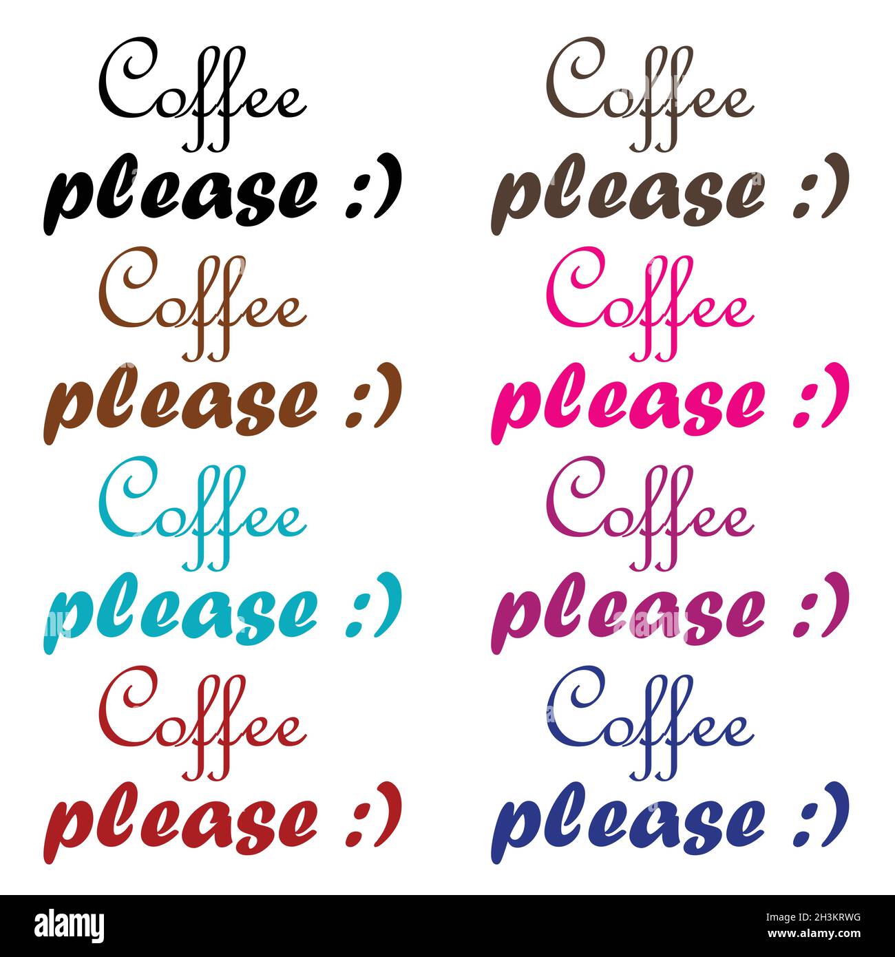 coffee please - smily face in multiple colors vector Stock Vector Image ...