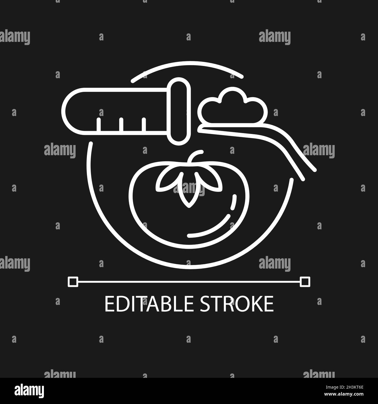 Food testing white linear icon for dark theme Stock Vector Image & Art ...