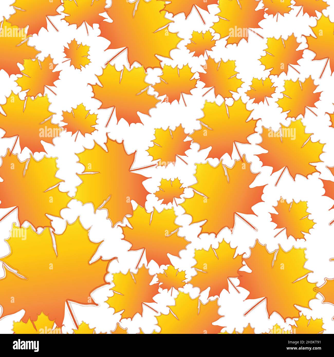 seamless pattern with orange autumn leaves vector Stock Vector Image ...