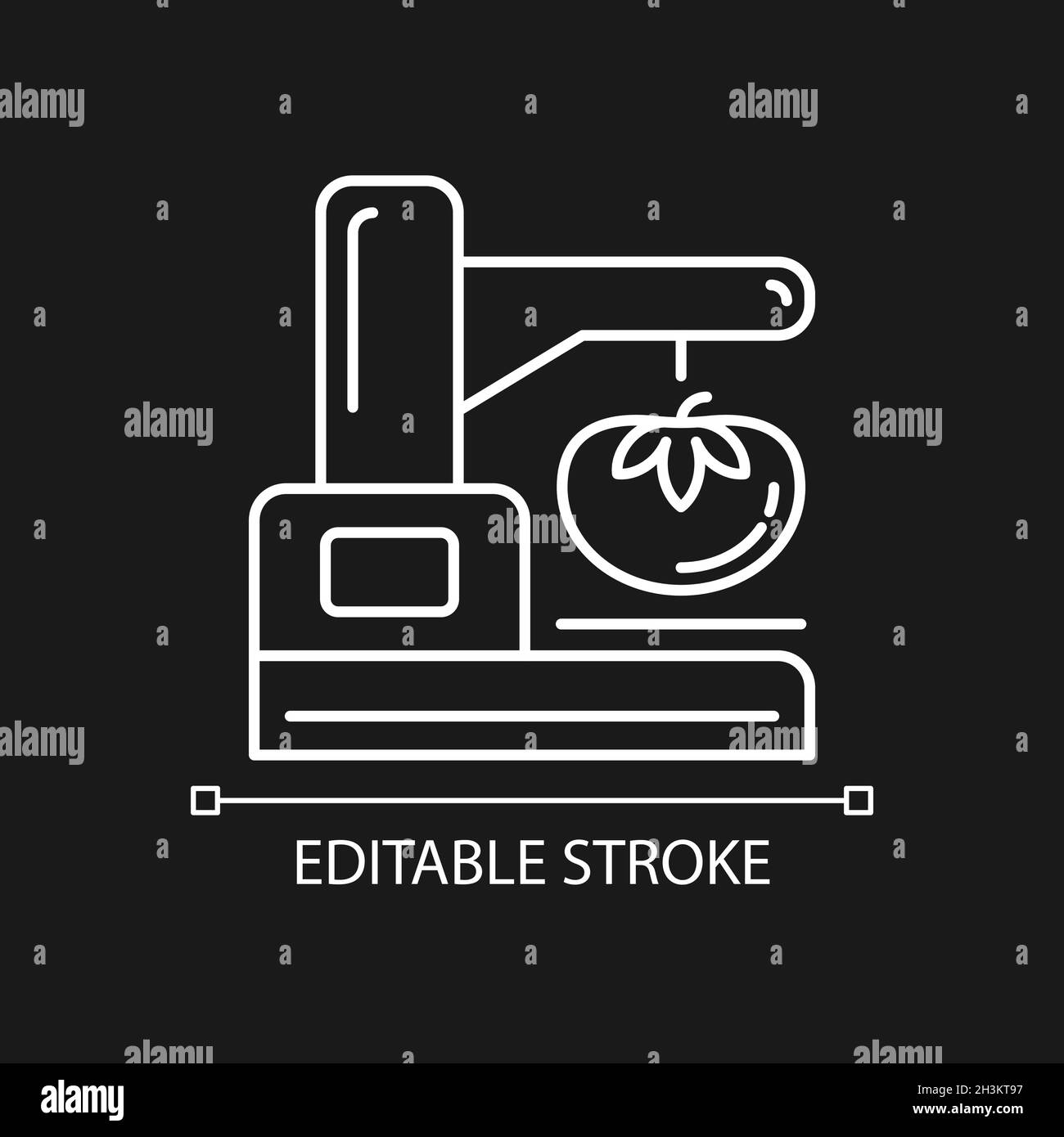 Food texture analyzer white linear icon for dark theme Stock Vector ...