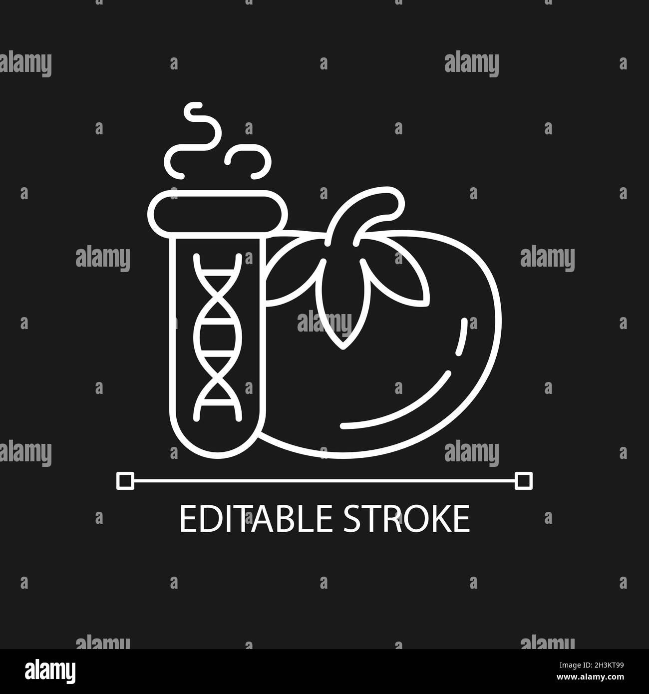 Gmo Testing White Linear Icon For Dark Theme Stock Vector Image And Art Alamy