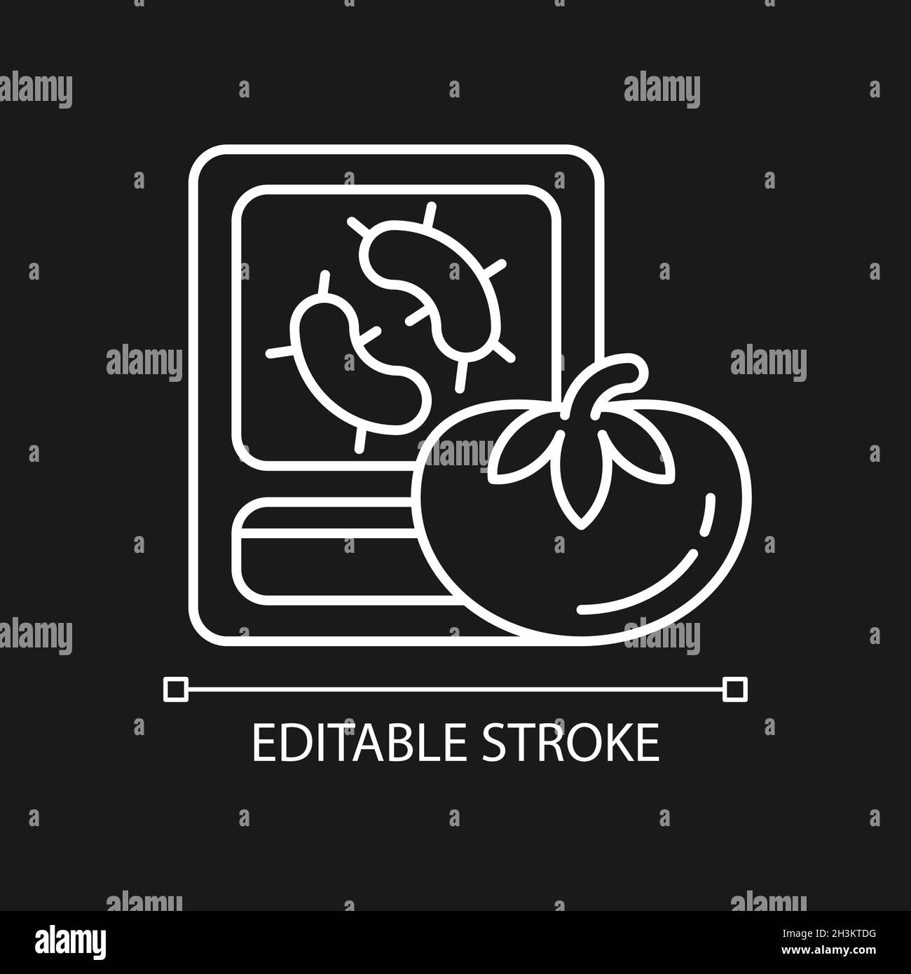 PCR food testing white linear icon for dark theme Stock Vector Image ...