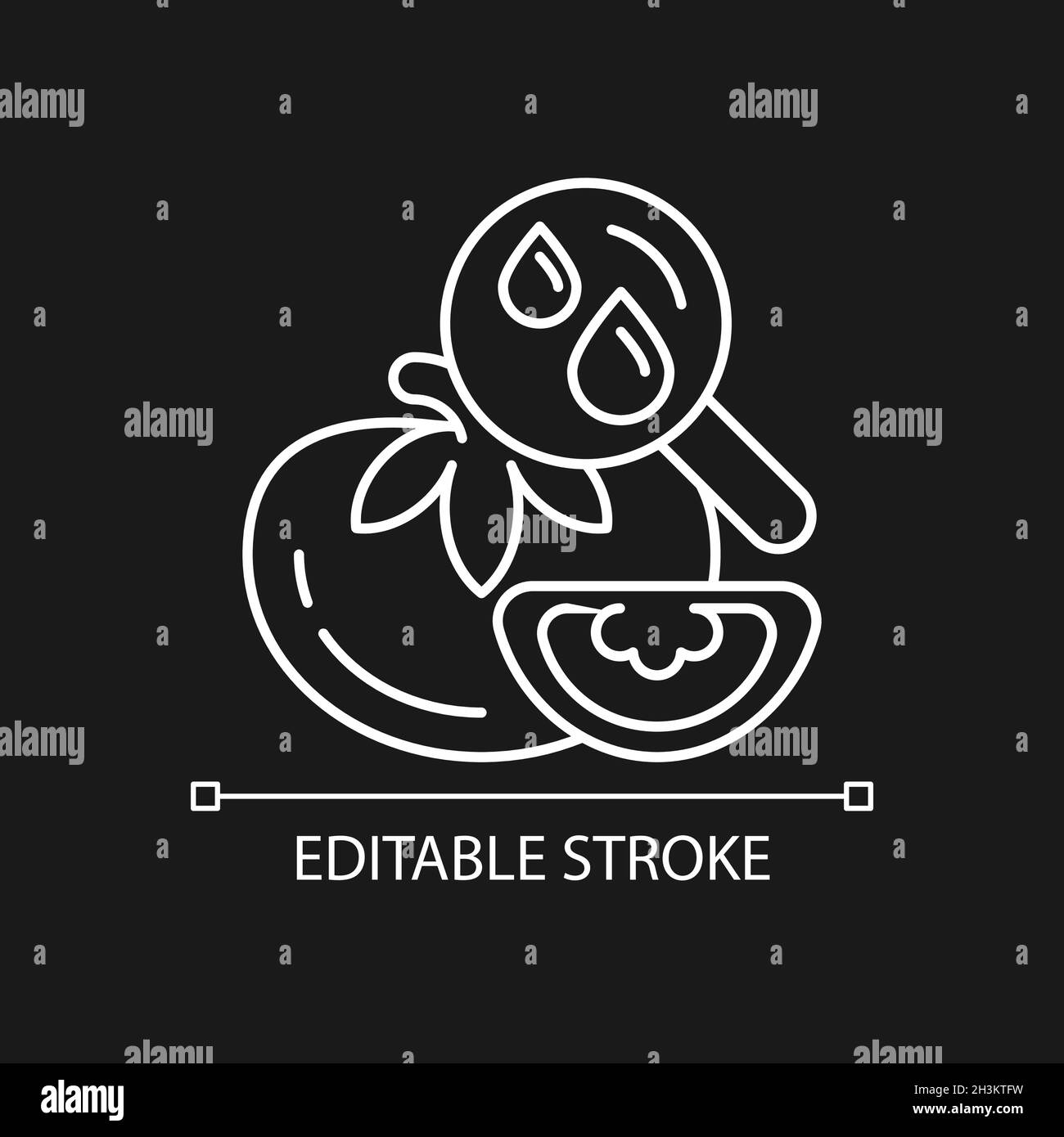 Food moisture content testing white linear icon for dark theme Stock ...