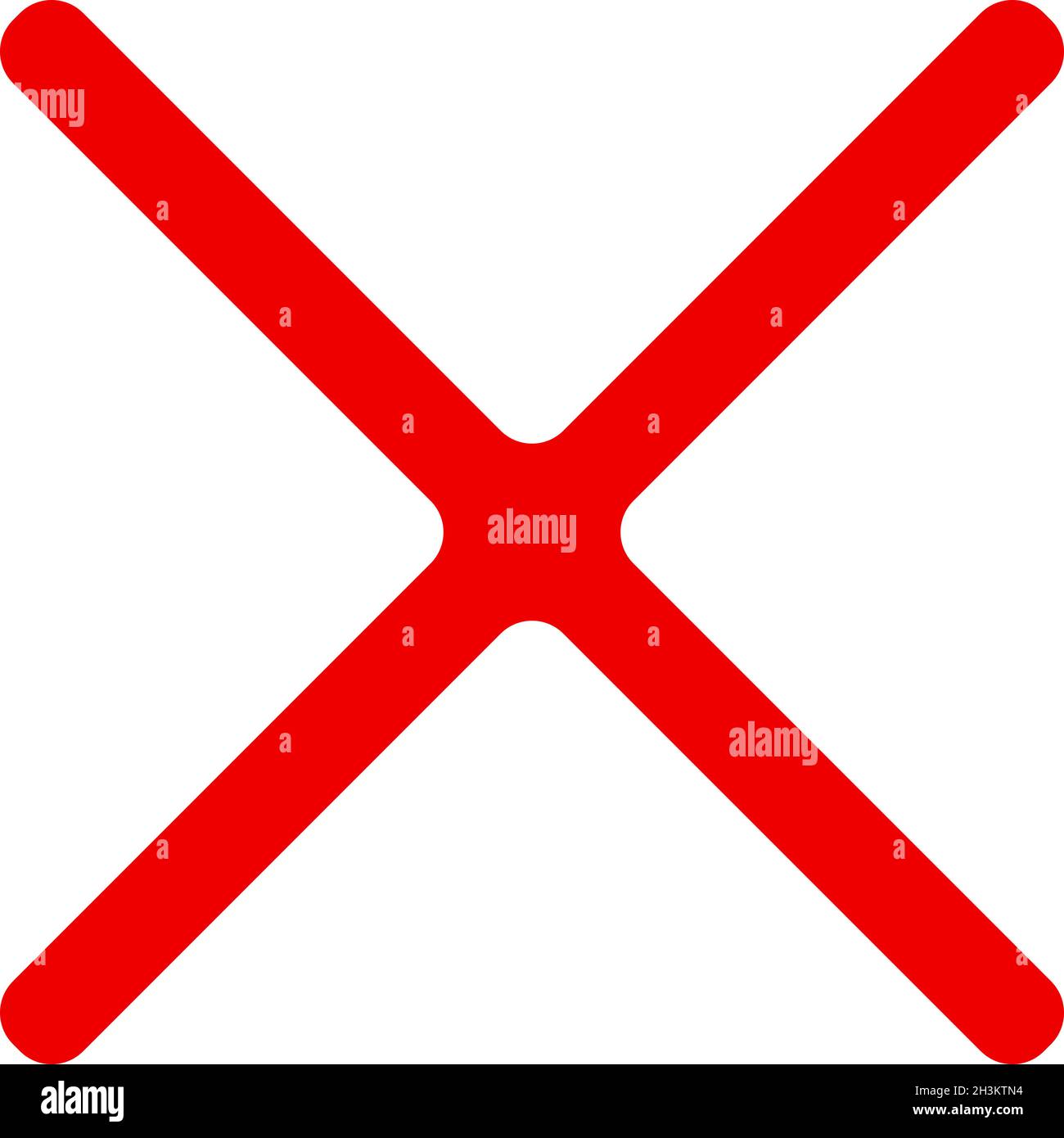 Red X letter, sign, signal. Restriction, prohibition, alignment, target ...