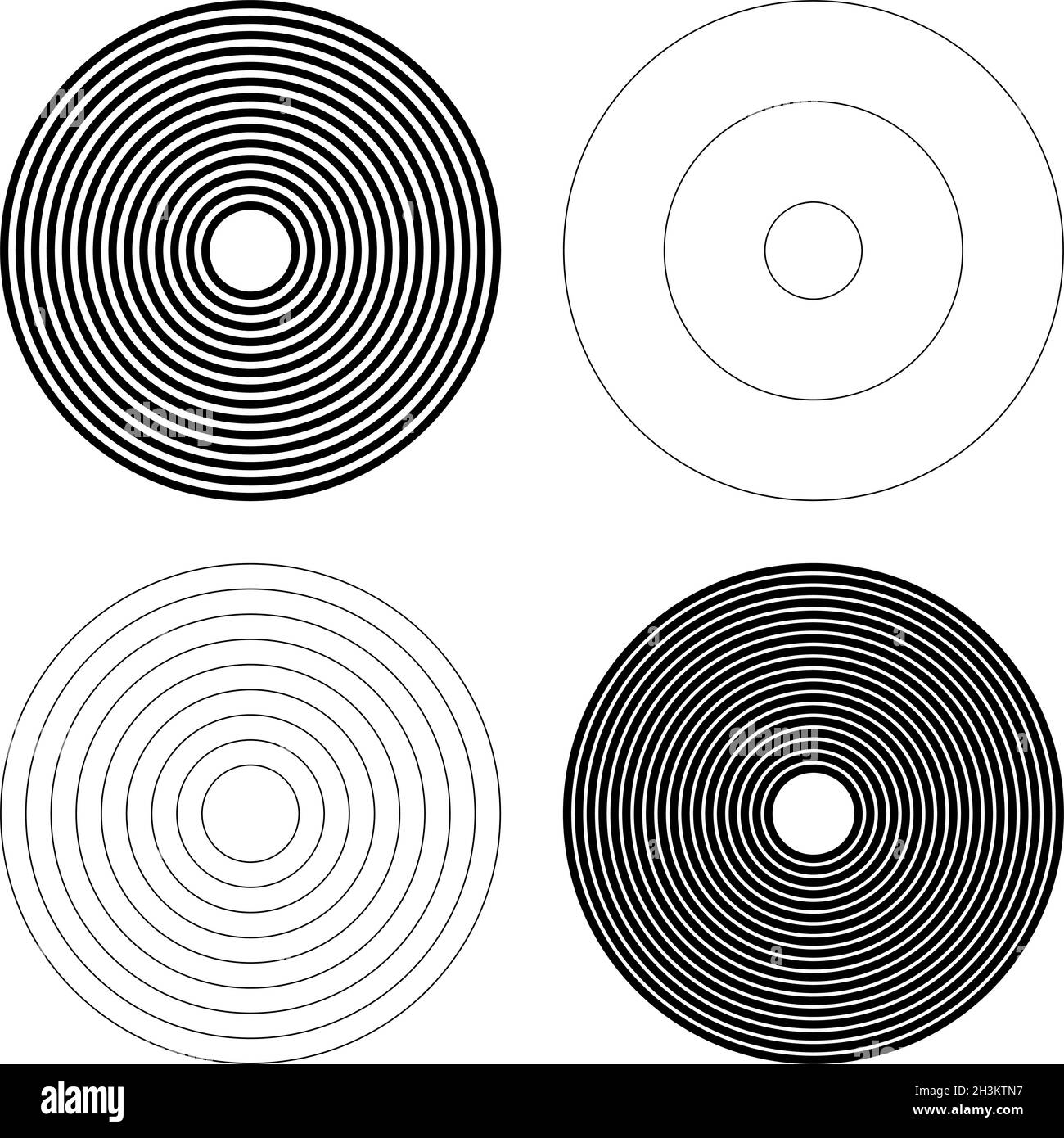Concentric, circular, radial circles, rings - stock vector illustration ...