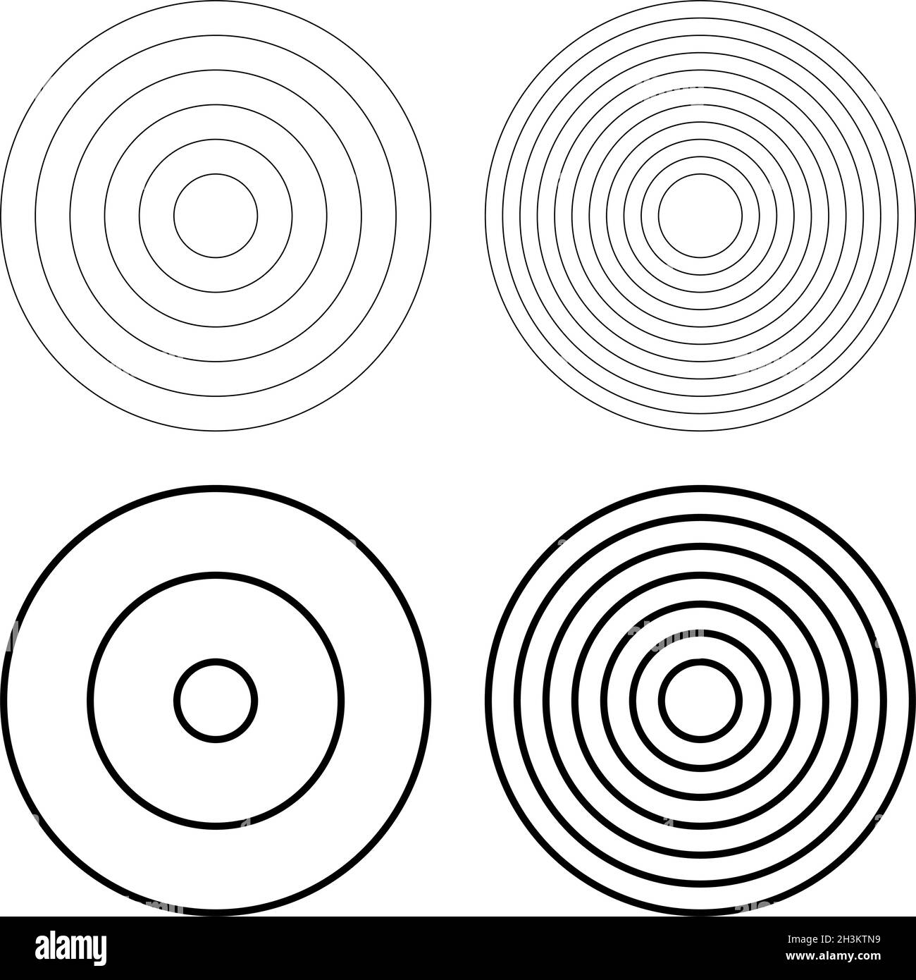 Concentric, circular, radial circles, rings - stock vector illustration ...