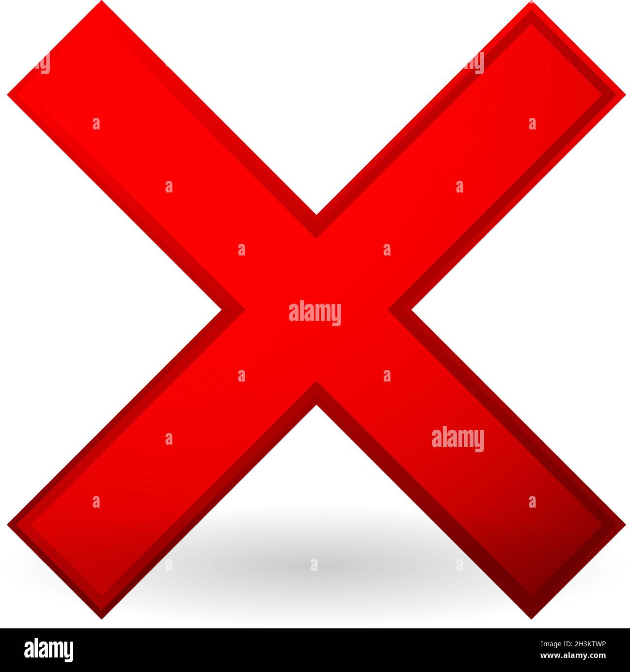 Red X letter, sign, signal. Restriction, prohibition, alignment, target ...
