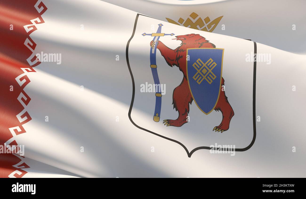 High resolution close-up 3D illustration. Flags of the federal subjects ...