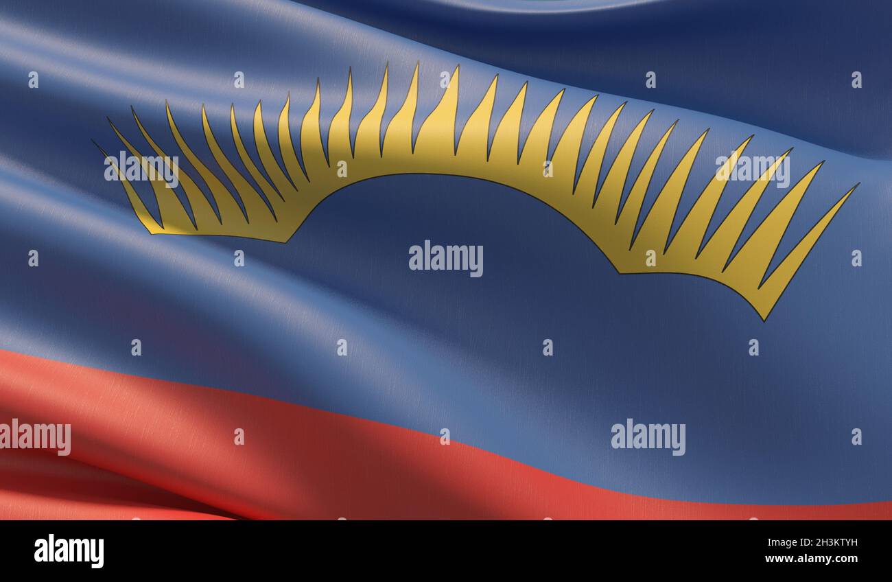 High resolution close-up 3D illustration. Flags of the federal subjects ...