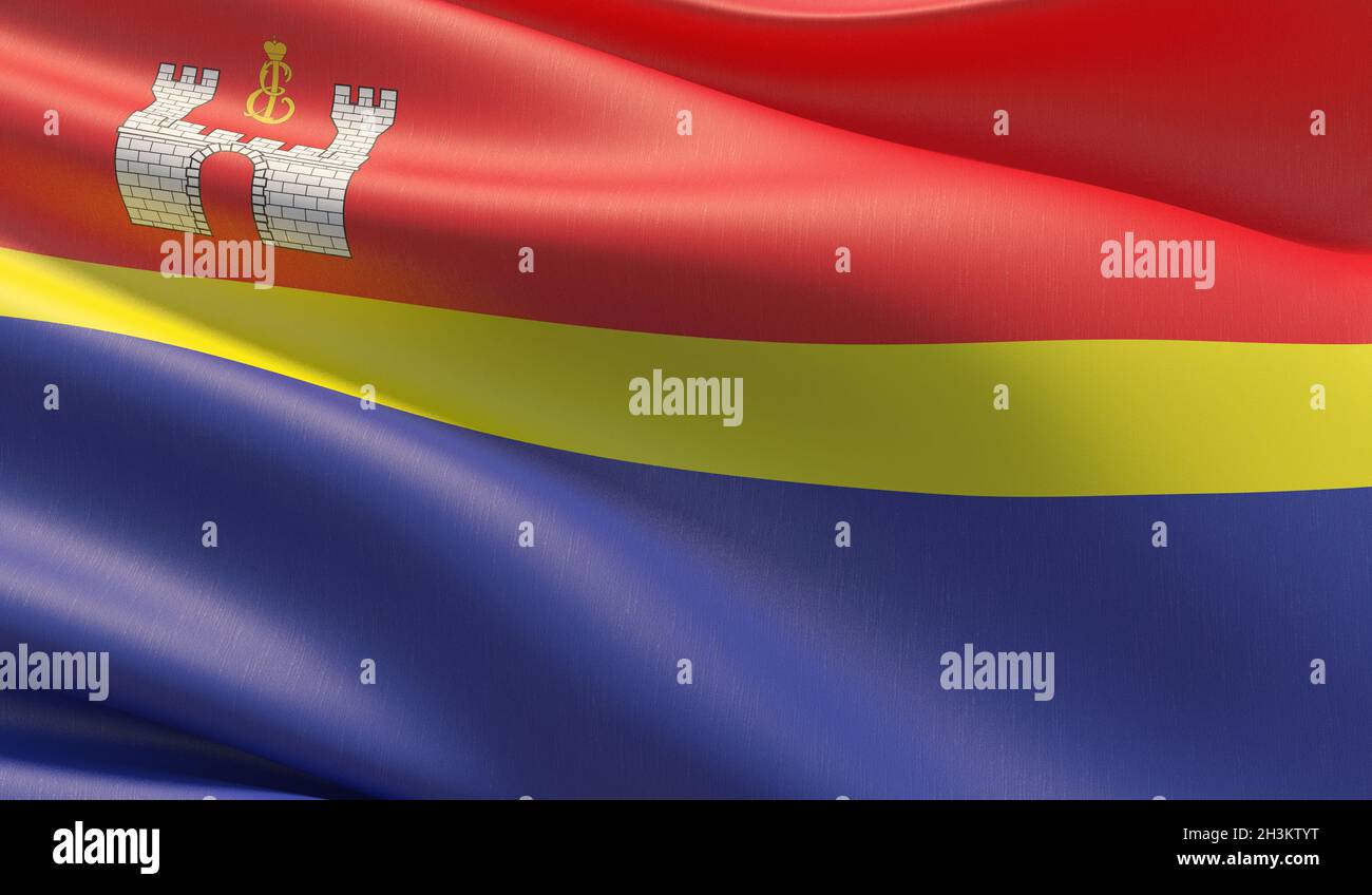 High resolution close-up 3D illustration. Flags of the federal subjects ...