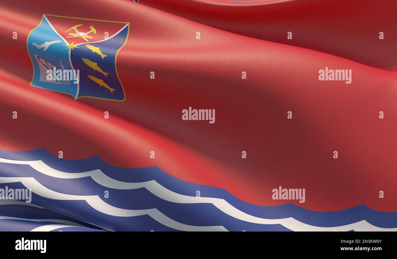 High resolution close-up 3D illustration. Flags of the federal subjects ...