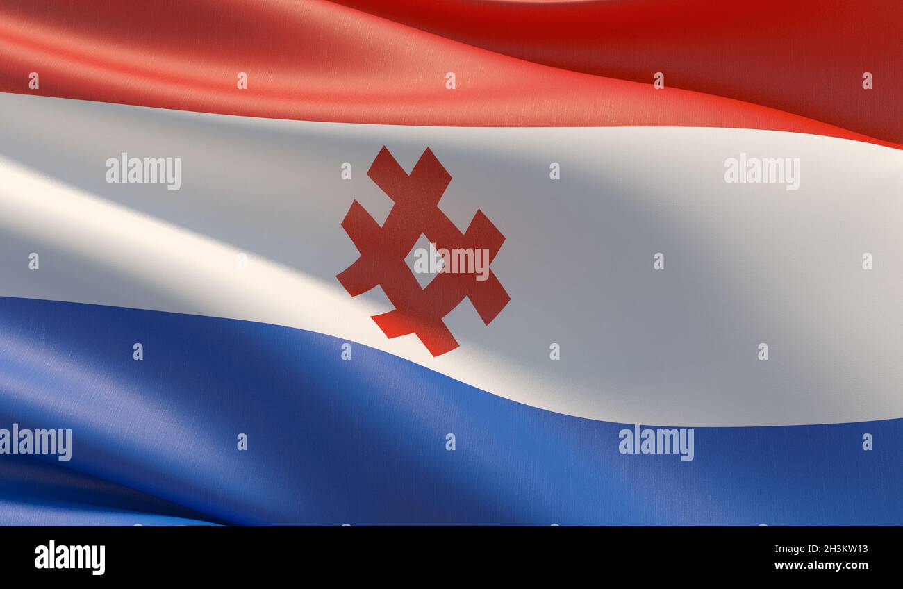 High resolution close-up 3D illustration. Flags of the federal subjects ...