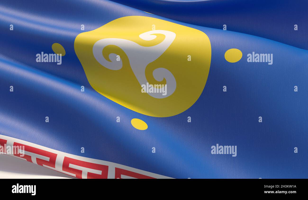 High resolution close-up 3D illustration. Flags of the federal subjects ...