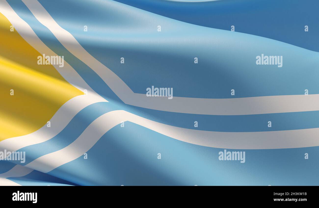 High resolution close-up 3D illustration. Flags of the federal subjects ...