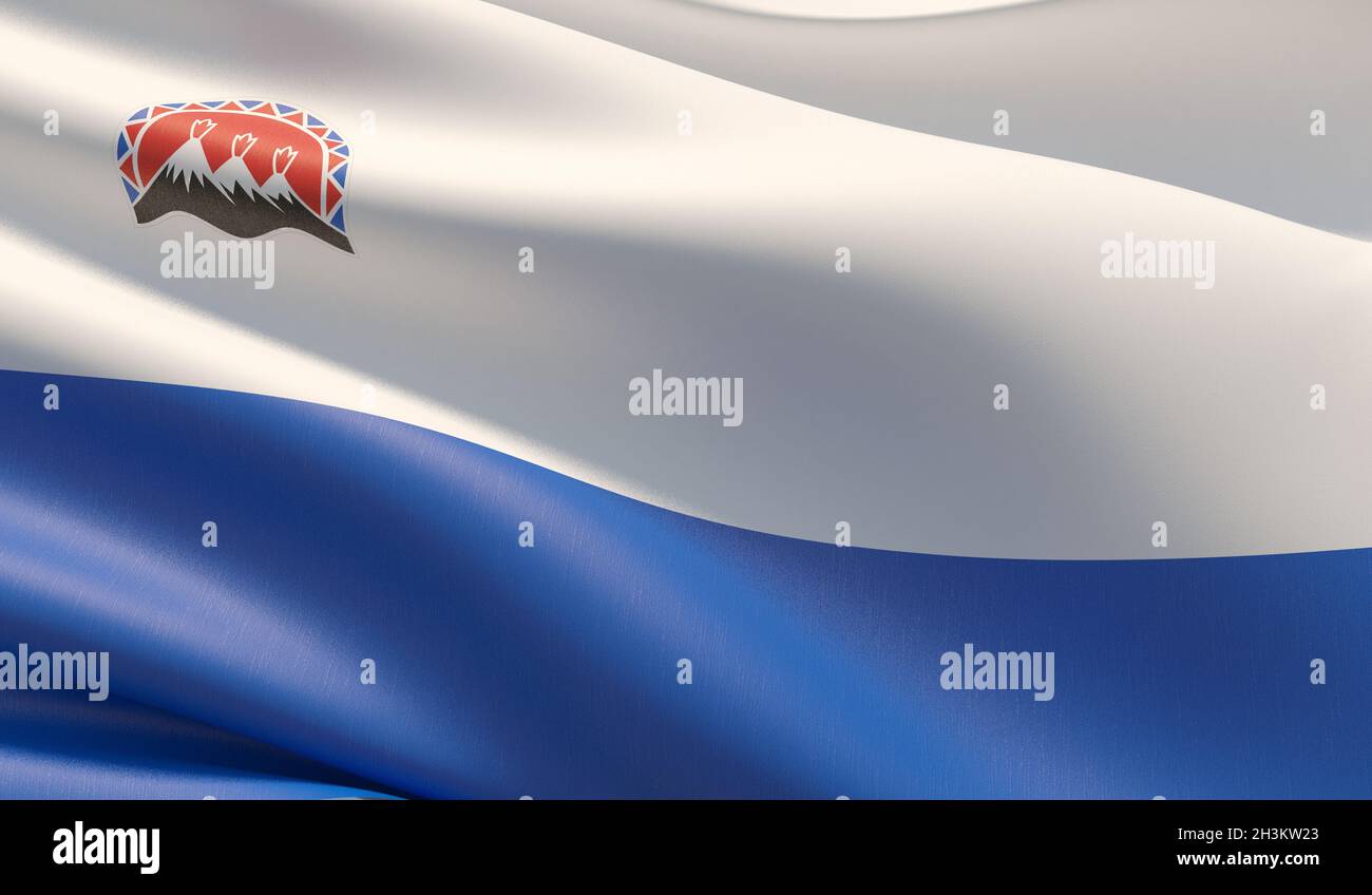 High resolution close-up 3D illustration. Flags of the federal subjects ...