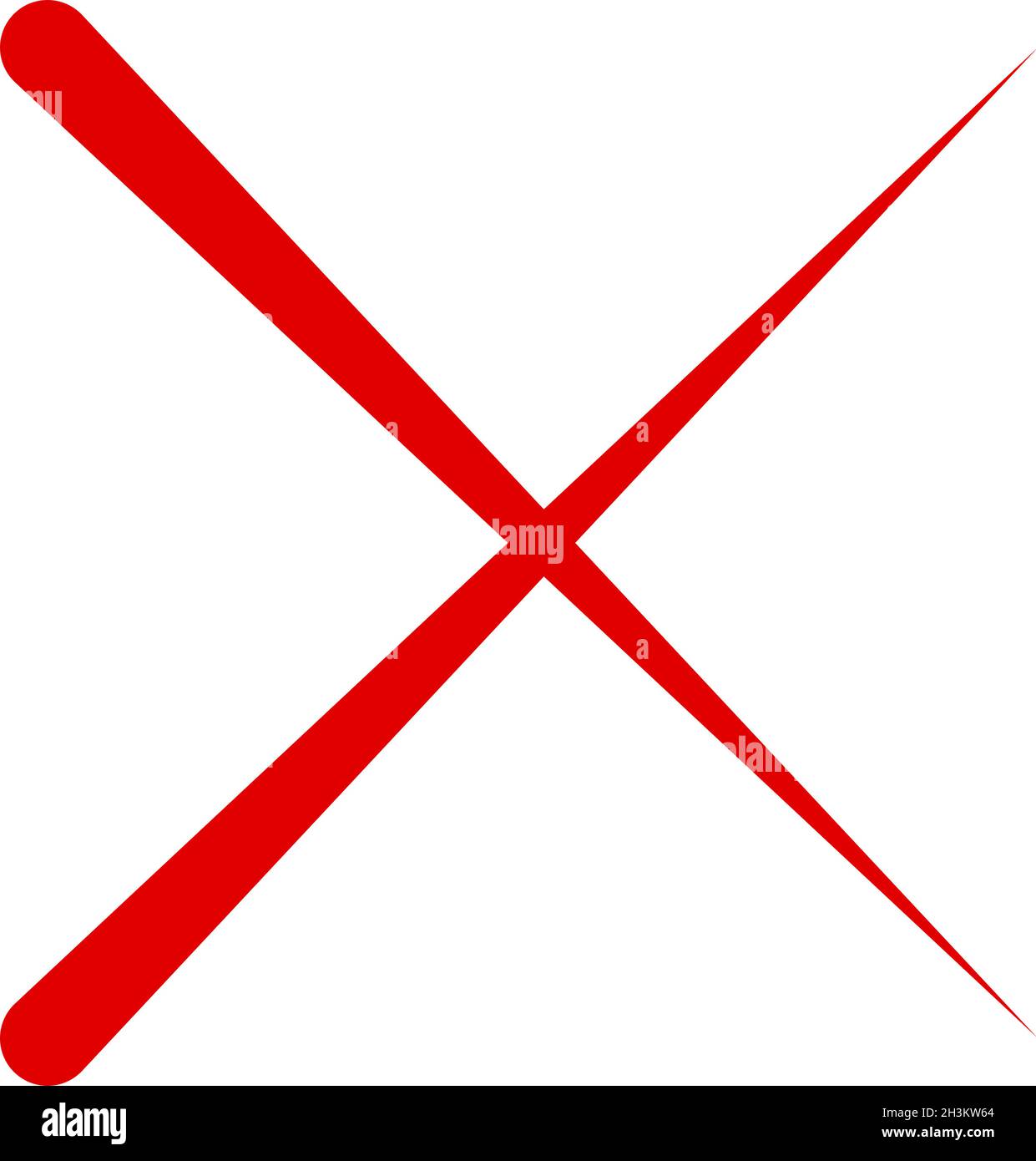 Red X letter, sign, signal. Restriction, prohibition, alignment, target ...
